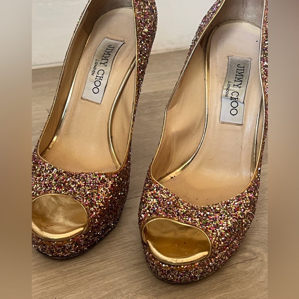 Jimmy Choo Rainbow Glitter Heel - Gem
